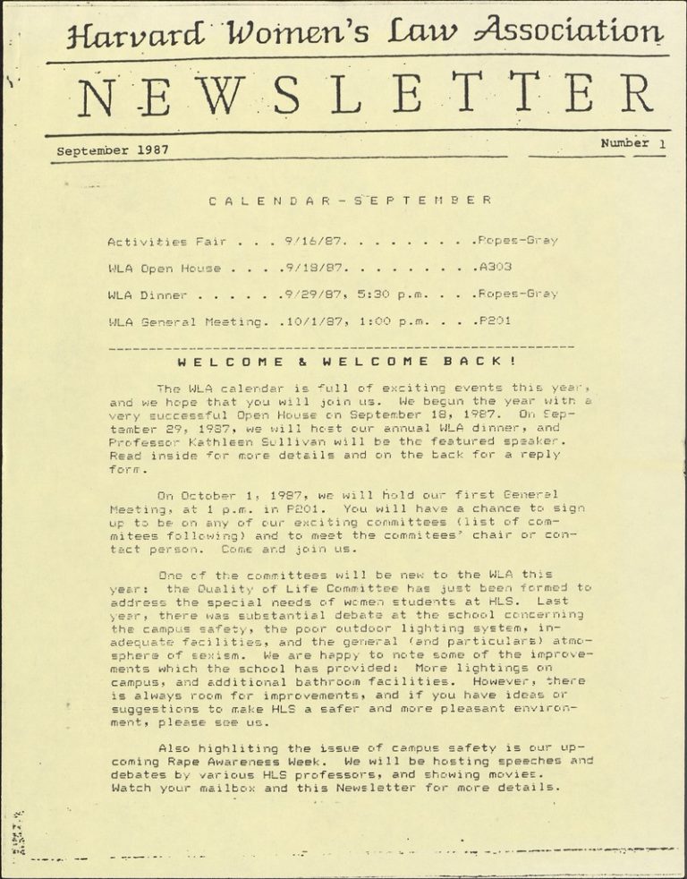 History – Harvard Law Women's Law Association